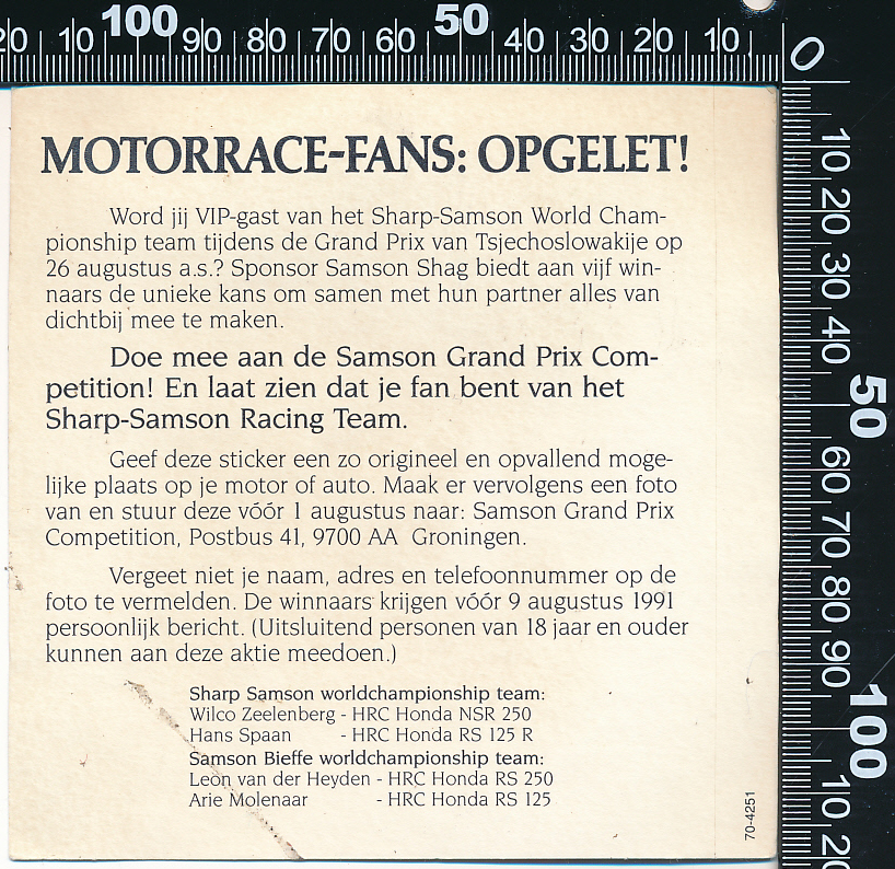 Samson Shag - Competition - Moto GP